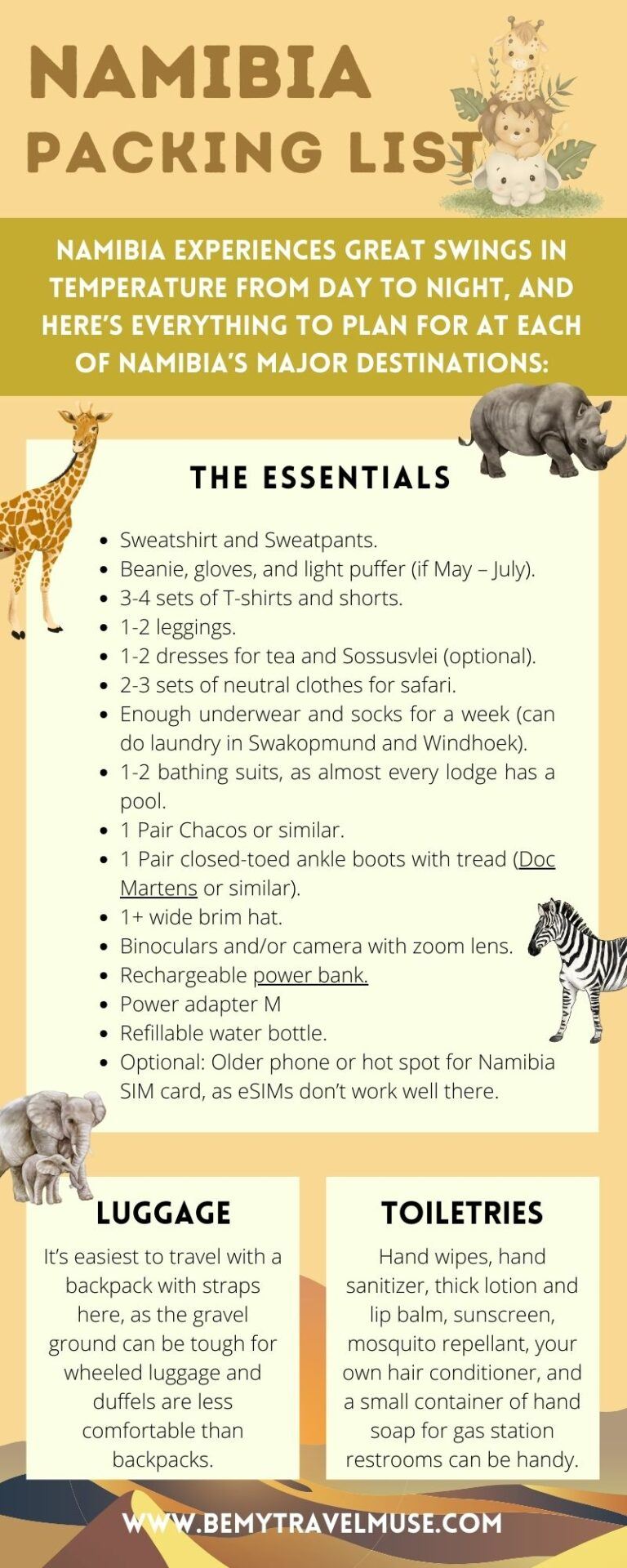 The Perfect Namibia Packing List